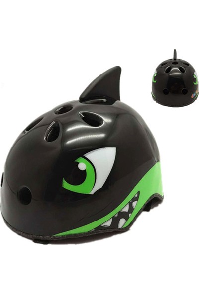 Ruicheng Çocuk Güvenliği Çizgi Film Kaskı Siyah Köpekbalığı 3-6 Yaşında (Yurt Dışından)