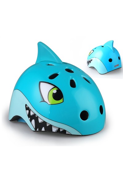 Ruicheng Çocuk Güvenliği Çizgi Film Kaskı Mavi Köpekbalığı 3-6 Yaşında (Yurt Dışından)