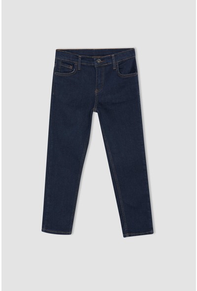 DeFacto Erkek Çocuk Regular Fit İçi Yumuşak Tüylü Isı Yalıtımlı Warmtech Jean Pantolon U7827A621WN