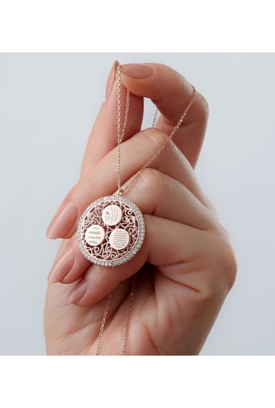 Gümüşistan 925 Ayar Gümüş Isimli Üçlü Kolye