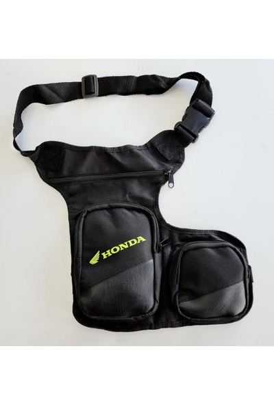 Larimar Motosiklet Bacak Çantası Kurye 2 Fermuarlı Cep Honda Yazılı Bacak Çantası