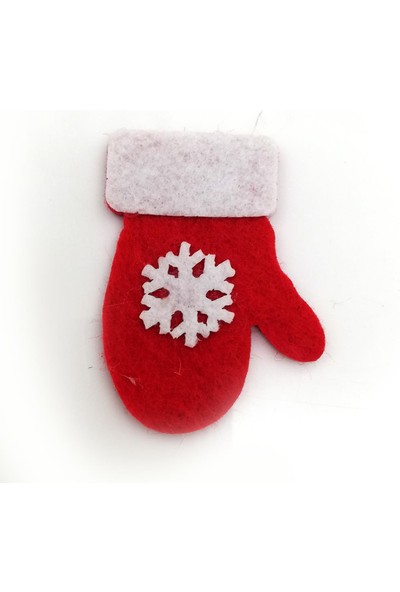 Lora Davet Yılbaşı Yeniyıl Süsleri Keçe Eldiven - Kırmızı 16228