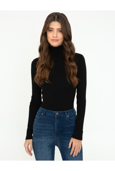 Pierre Cardin Siyah Standart Fit Triko Kazak 50244881-VR046 Pierre Cardin Siyah Standart Fit Triko Kazak 50244881-VR046