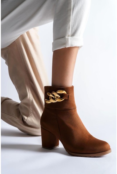Solomon Zincir Detaylı Süet Taba Kadın Bot