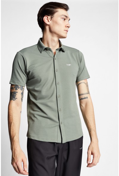 Lescon Haki Erkek Kısa Kollu Gömlek 22S-1207-22B