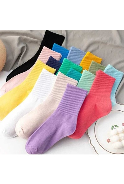 Soytemiz Çorap Düz Renkler Cotton Kolej Çorap 10 Çift