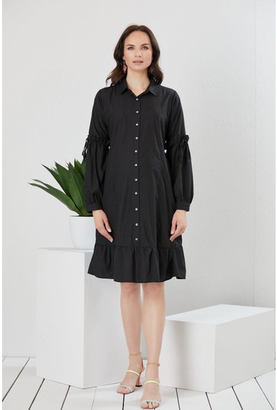 Işıl O7192-BAĞLAMI Kol Hamile Pamuk Tunik-Gömlek