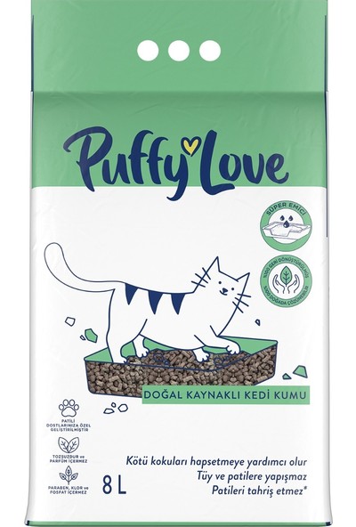 Puffy Love Doğal Kaynaklı Kedi Kumu Hayvan Dostu 8 Lt Puffy Love Doğal Kaynaklı Kedi Kumu Hayvan Dostu 8 Lt