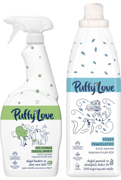 Puffy Love Hayvan Dostu Tüy Tutmaz Tekstil Spreyi 750 ml + Yüzey Temizleyici 900 ml Puffy Love Hayvan Dostu Tüy Tutmaz Tekstil Spreyi 750 ml + Yüzey Temizleyici 900 ml
