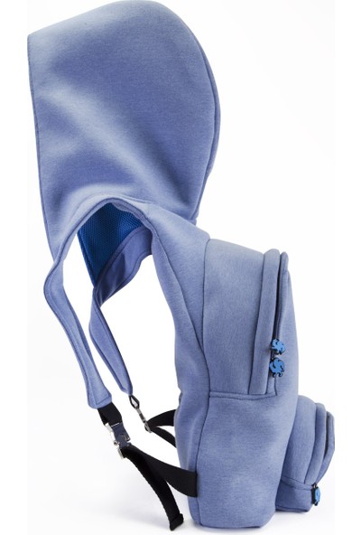 Morikukko Mavi Mavi Büyük Fermuarsız Kapuşonlu Sırt Çantası Morikukko Mavi Mavi Büyük Fermuarsız Kapuşonlu Sırt Çantası