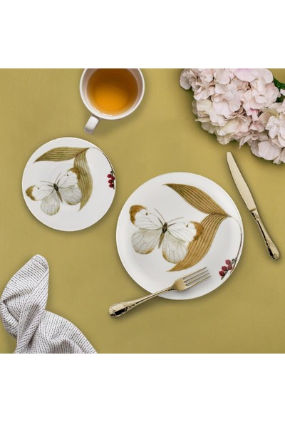 The Mia Leafy Çay Tabağı 6 Lı Set