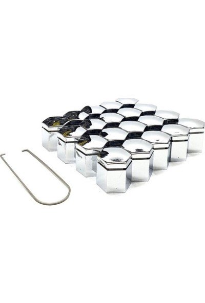Otomarket Bosphorus 17 mm Krom Renk Bijon Kapağı 20 Adet