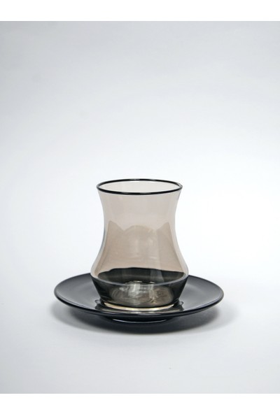 Lelis Glass Luna Siyah Lüks Çay Seti 6’lı