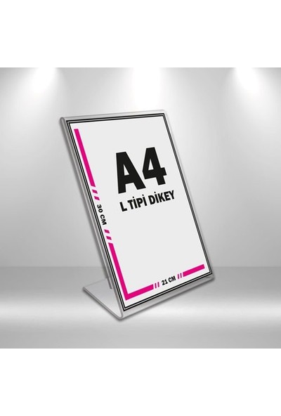 Mesaglass L Tipi A4 Pleksi Föylük Broşürlük Dikey 5'li Mesaglass L Tipi A4 Pleksi Föylük Broşürlük Dikey 5'li