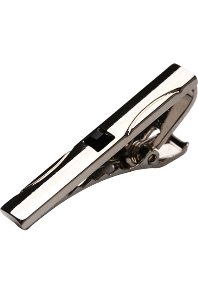 Kravatkolik Gümüş Renk Siyah Taşlı Kravat Iğnesi KIY377 Kravatkolik Gümüş Renk Siyah Taşlı Kravat Iğnesi KIY377