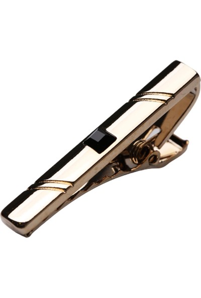 Kravatkolik Altın Renk Siyah Taşlı Kravat Iğnesi KIY329 Kravatkolik Altın Renk Siyah Taşlı Kravat Iğnesi KIY329