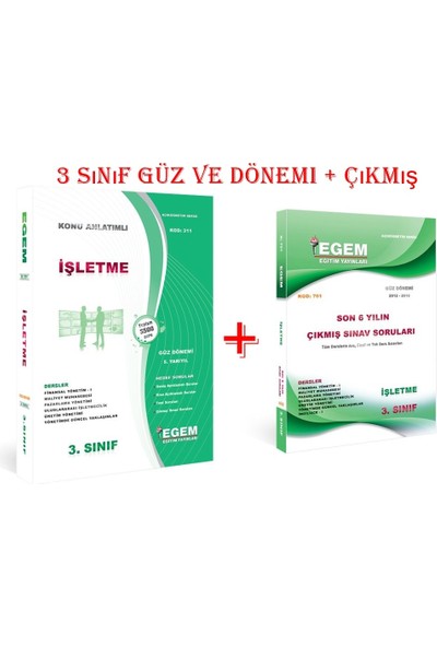 Egem Yayınları AÖF Işletme 3 Sınıf Güz 5. Dönem Konu Anlatımlı Soru Bankası + Çıkmış Egem Yayınları AÖF Işletme 3 Sınıf Güz 5. Dönem Konu Anlatımlı Soru Bankası + Çıkmış