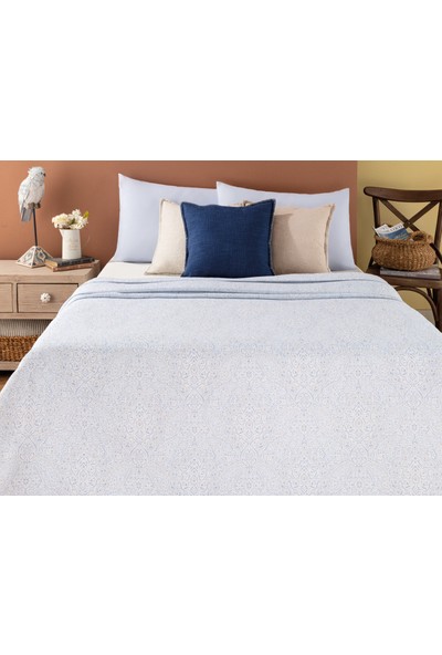 Madame Coco Mavel Çift Kişilik Baskılı Pike - Mavi