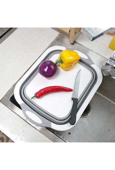 Mbois Katlanabilir Süzgeçli Kesme Tahtası ve Badya Mbois Katlanabilir Süzgeçli Kesme Tahtası ve Badya