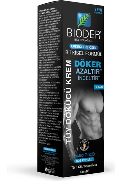 Bioder Erkek Tüy Dökücü Krem 100 ml Bioder Erkek Tüy Dökücü Krem 100 ml