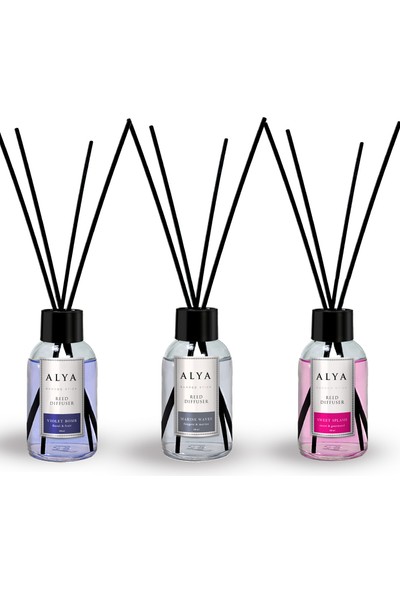 Alya Bambu Çubuklu Oda Kokusu Wave Marine ve Sweet Splash ve Violet Bomb 3 x 100 ml