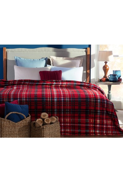 Madame Coco Chéri Tek Kişilik Welsoft Baskılı Battaniye - Kırmızı