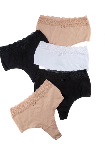 Mıxcolor Kadın Külot Yüksek Bel Tanga Büyük Beden 5'li Paket Mıxcolor Kadın Külot Yüksek Bel Tanga Büyük Beden 5'li Paket