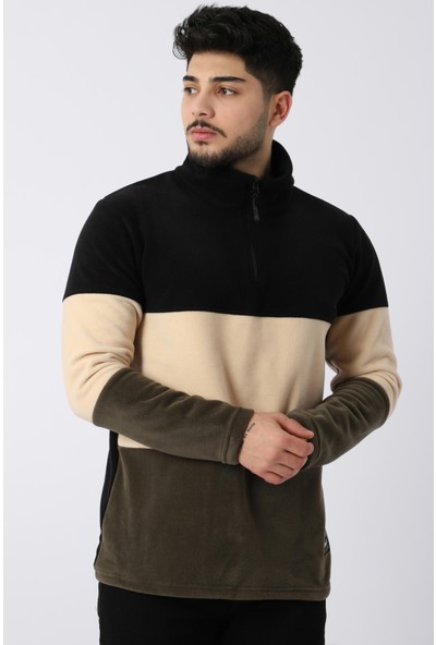 Stilkombin Stilkombin Bld 3 Renkli Yarım Fermuar Polar Sweat