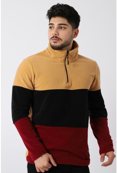 Stilkombin Stilkombin Bld 3 Renkli Yarım Fermuar Polar Sweat