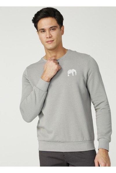National Geographic B-Elephant BisikletYaka Gri Erkek Sweatshirt National Geographic B-Elephant BisikletYaka Gri Erkek Sweatshirt