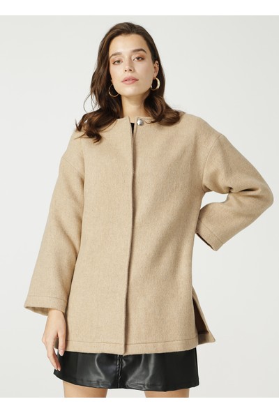 Fabrika Comfort Düz Deve Tüyü Kaban