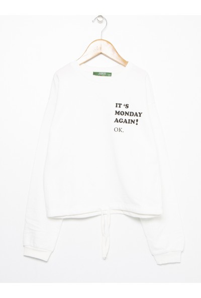 Limon Kapüşonlu Baskılı Kız Çoçuk Sweatshirt