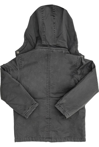 Limon Kapüşonlu Antrasit Kız Çocuk Kaban