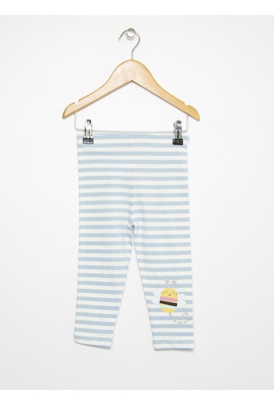 Mammaramma NG-13 Mavi Skinny Fit Çizgili Bebek Tayt