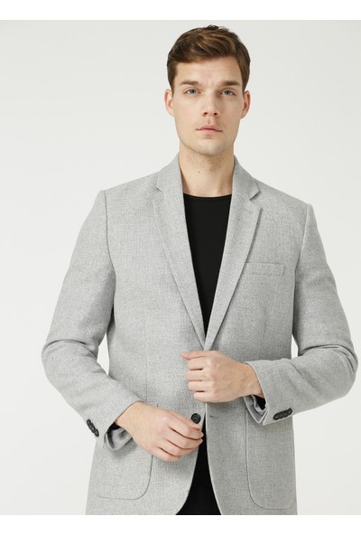 Fabrika Comfort Düz Gri Ceket