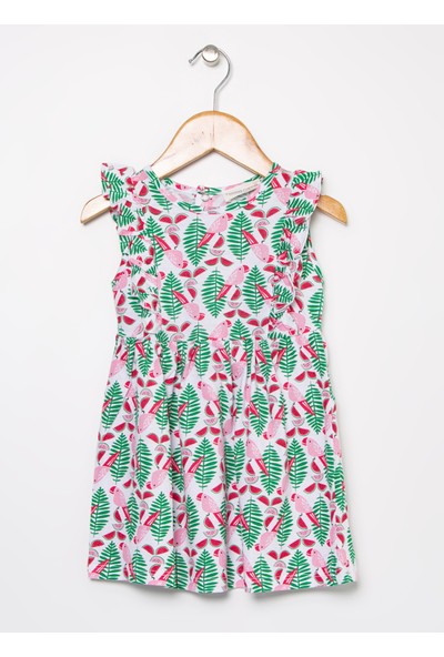 Mammaramma Hg-10 Bisiklet Yaka Kolsuz Standart Boy Çok Renkli Kız Bebek Elbise