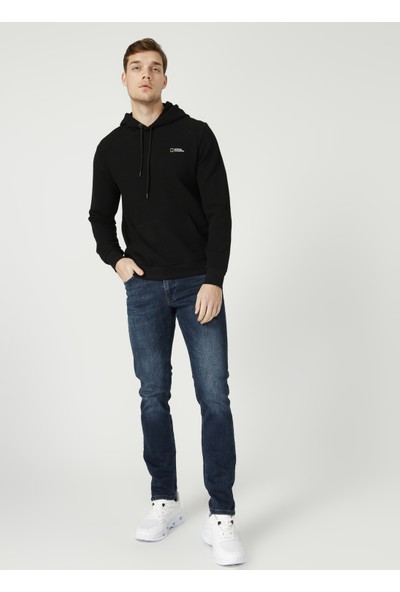 National Geographic Kapüşonlu Düz Siyah Erkek Sweatshirt National Geographic Kapüşonlu Düz Siyah Erkek Sweatshirt