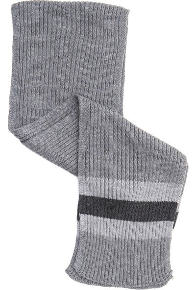 Limon Blok Desen Gri Erkek Atkı