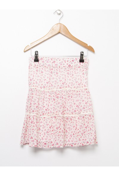Limon Normal Bel Çiçek Desenli Evaze Diz Üstü Pembe Kız Çocuk Etek Limon Normal Bel Çiçek Desenli Evaze Diz Üstü Pembe Kız Çocuk Etek