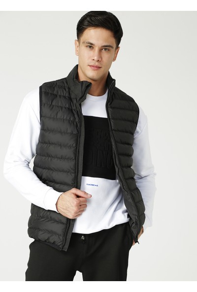 Limon CORSA21 Dik Yaka Kolsuz Siyah Erkek Yelek