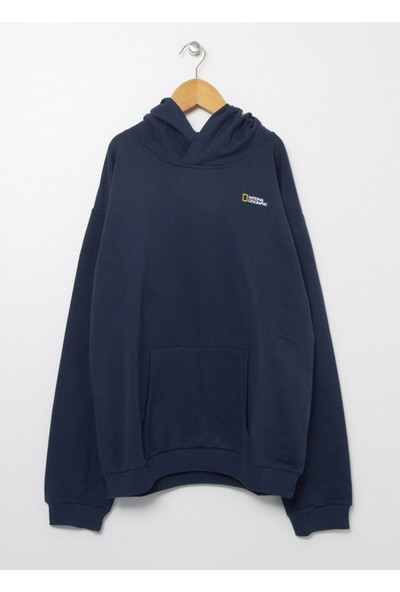 National Geographic Kapüşonlu Standart Kalıp Düz Lacivert Erkek Çocuk Sweatshirt - Teenboy