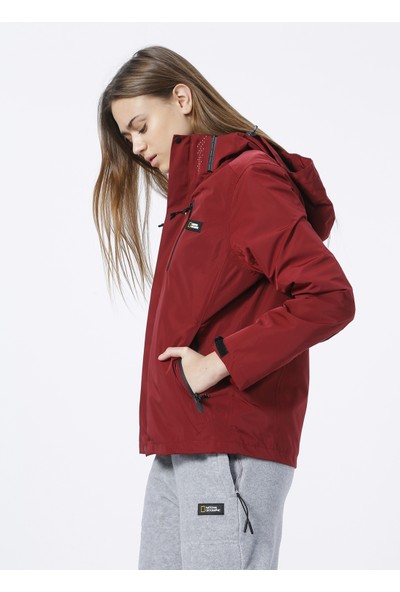 National Geographic W-Mıtas Kapüşonlu Vişne Kadın Mont