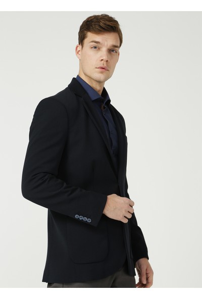 Fabrika Comfort Düz Lacivert Ceket