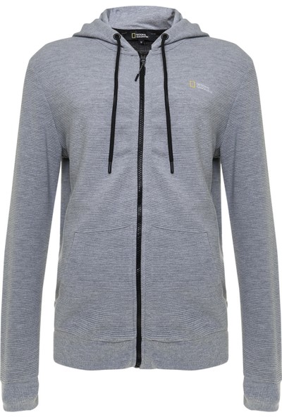 National Geographic Erkek Antrasit Kapüşonlu Sweatmont