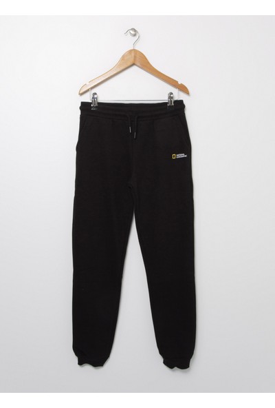 National Geographic Normal Bel Bağlamalı Cepli Siyah Erkek Çocuk Eşofman Altı