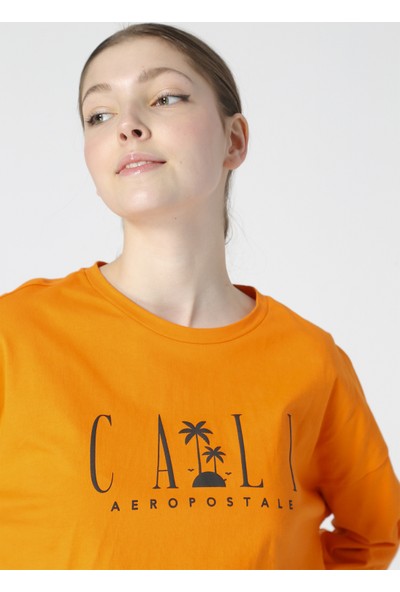 Aeropostale Bisiklet Yaka Baskılı KadınSweatshırt