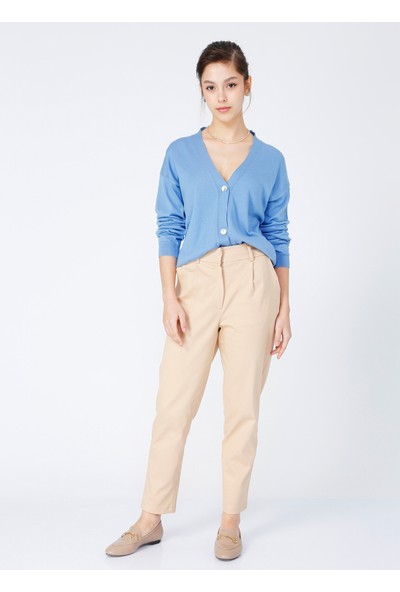 Fabrika Comfort Mavi V Yaka Kadın Hırka