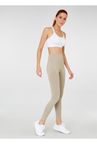Jerf Gela Yüksek Bel, Esnek ve Toparlayıcı Spor Tayt Haki