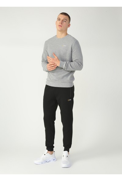 National Geographic Erkek Antrasit Bisiklet Yaka Sweatshirt