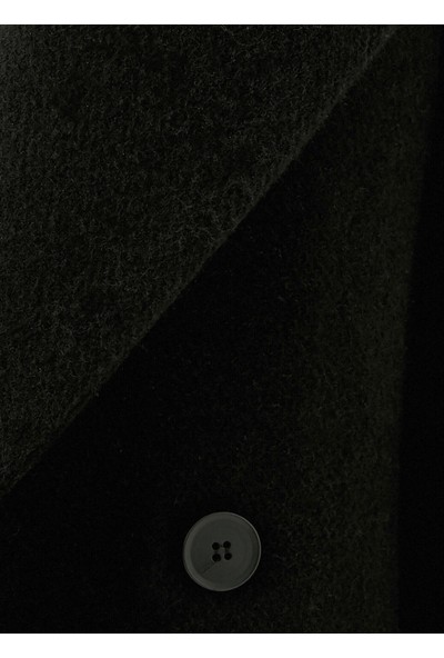 Koton 2KAK06859EW Ceket Yaka Normal Kalıp Siyah Kadın Kaban